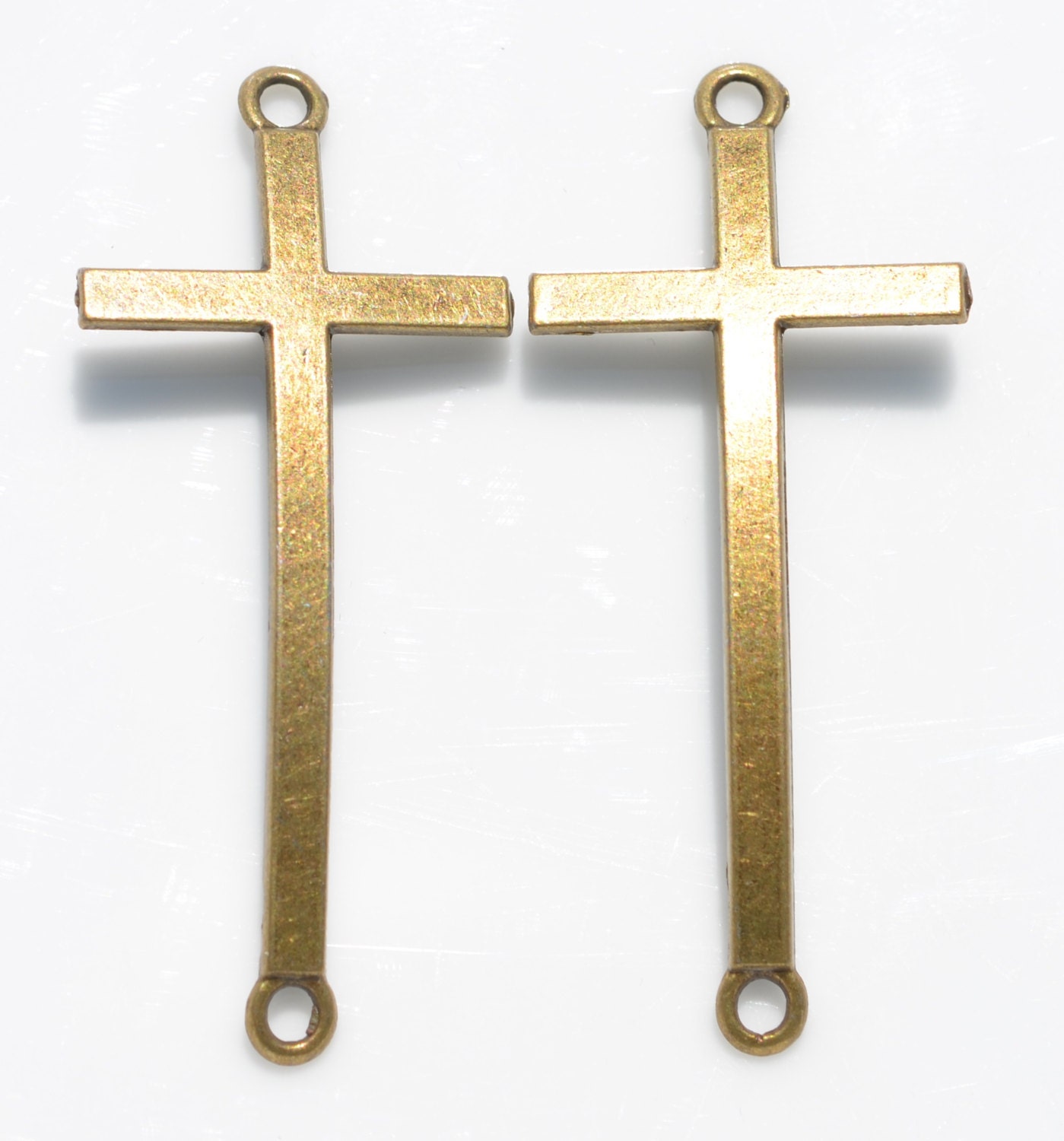 5 Cross Rounded Connector Bronze Tone Charms BC6885 | Etsy