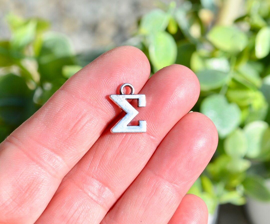 5 Greek Letter for Sigma Silver Tone Charms SC1709 - Etsy