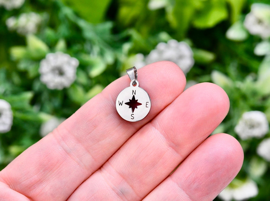BULK 10 Stainless Steel Double Sided Compass Charms SC2406 - Etsy