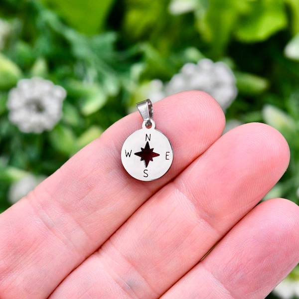 Compass Charm - Etsy