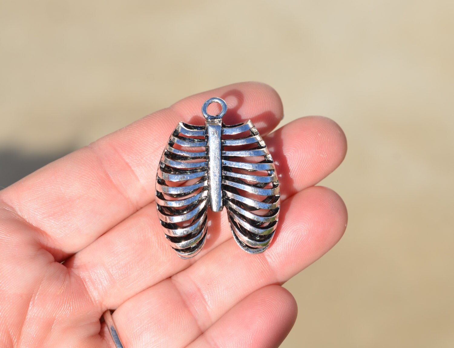 1 Anatomically Correct Silver Rib Cage Charm SC5805 | Etsy