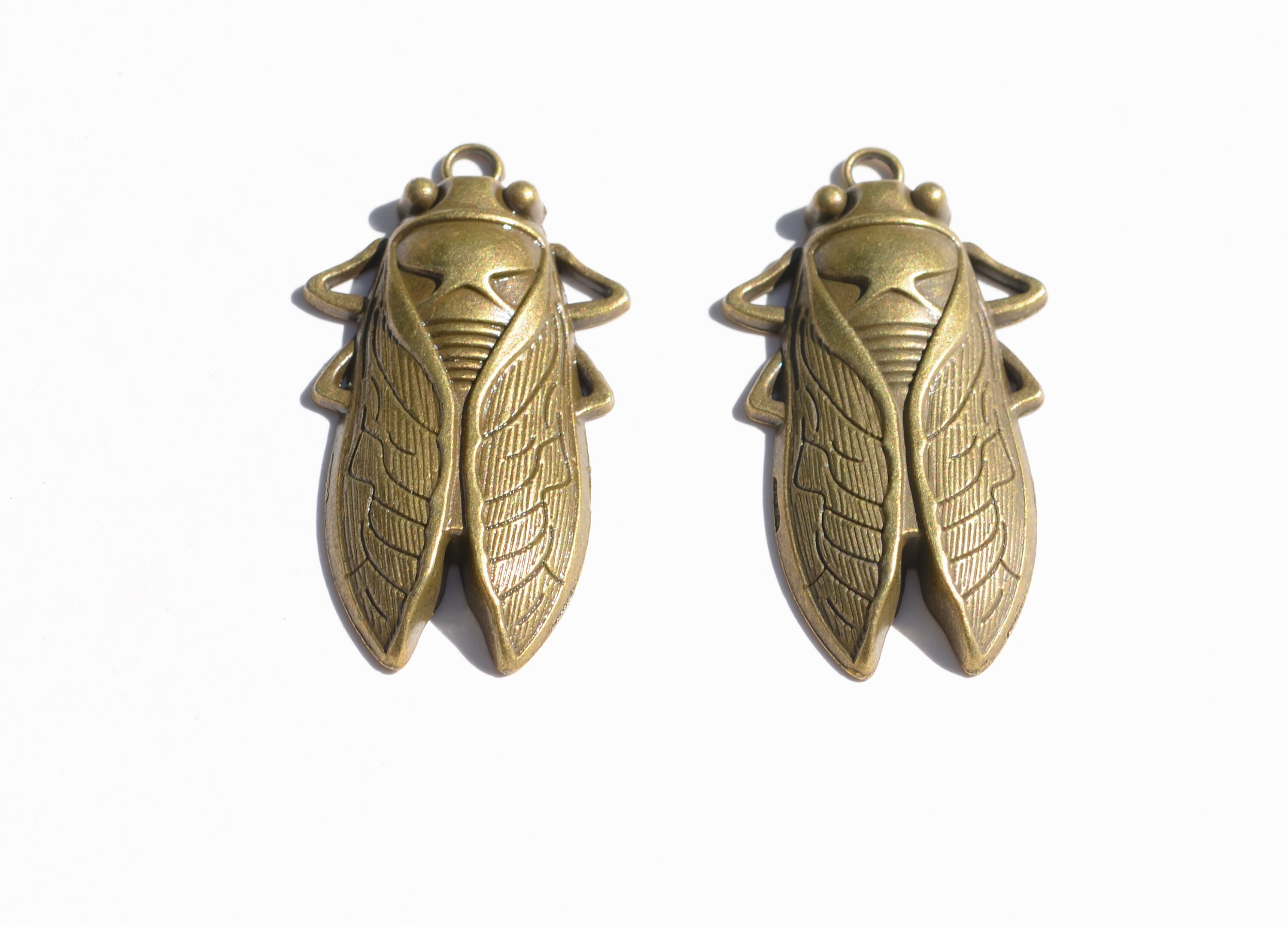 BULK 10 Cicada Locust Large Bug Bronze Tone Pendants BC2685 | Etsy