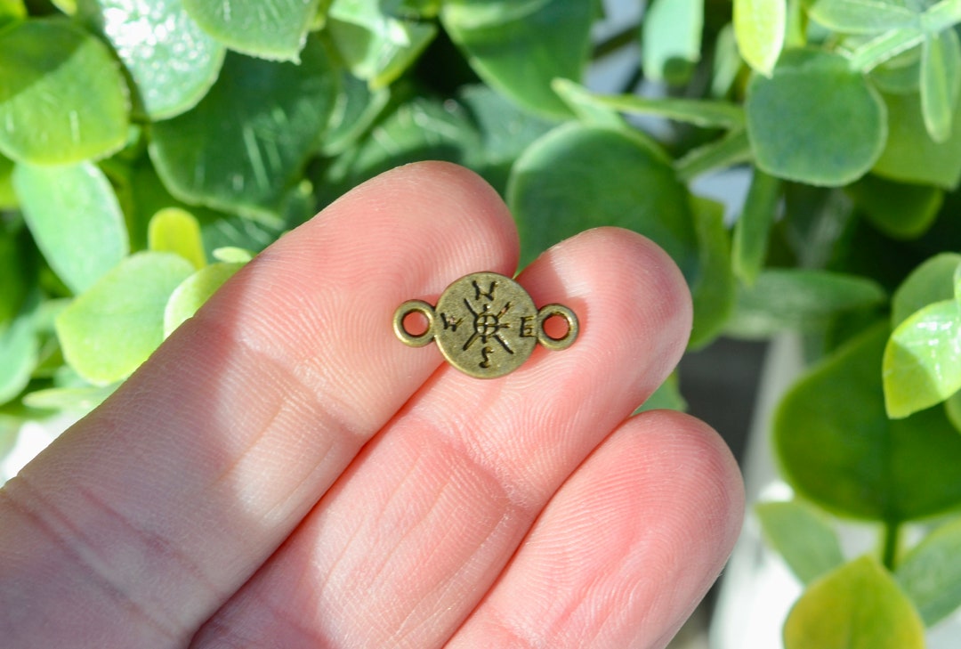 BULK 50 Compass Connector Bronze Tone Charms BC5612 - Etsy