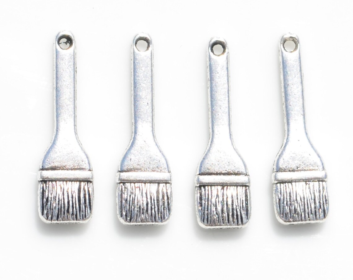 BULK 20 Paint Brush Silver Tone Charms SC5144 | Etsy