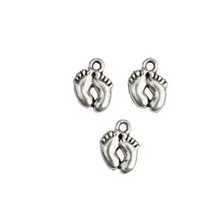 BULK 50 Little Silver Feet Charms SC1891 - Etsy