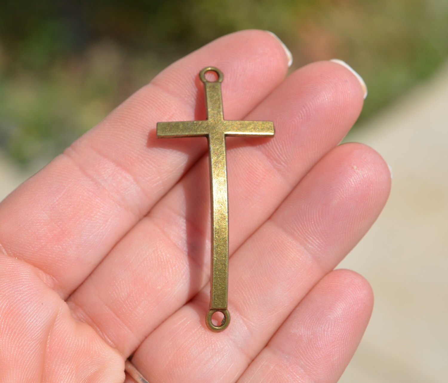 5 Cross Rounded Connector Bronze Tone Charms BC6885 - Etsy