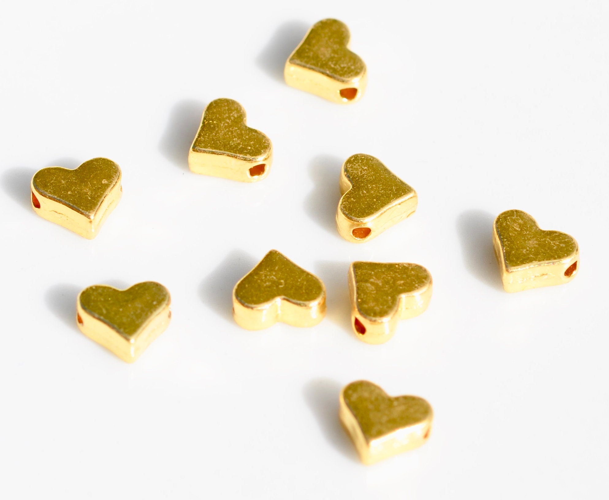 BULK 50 Heart Spacer Bead Gold Tone 6mm BD502 - Etsy