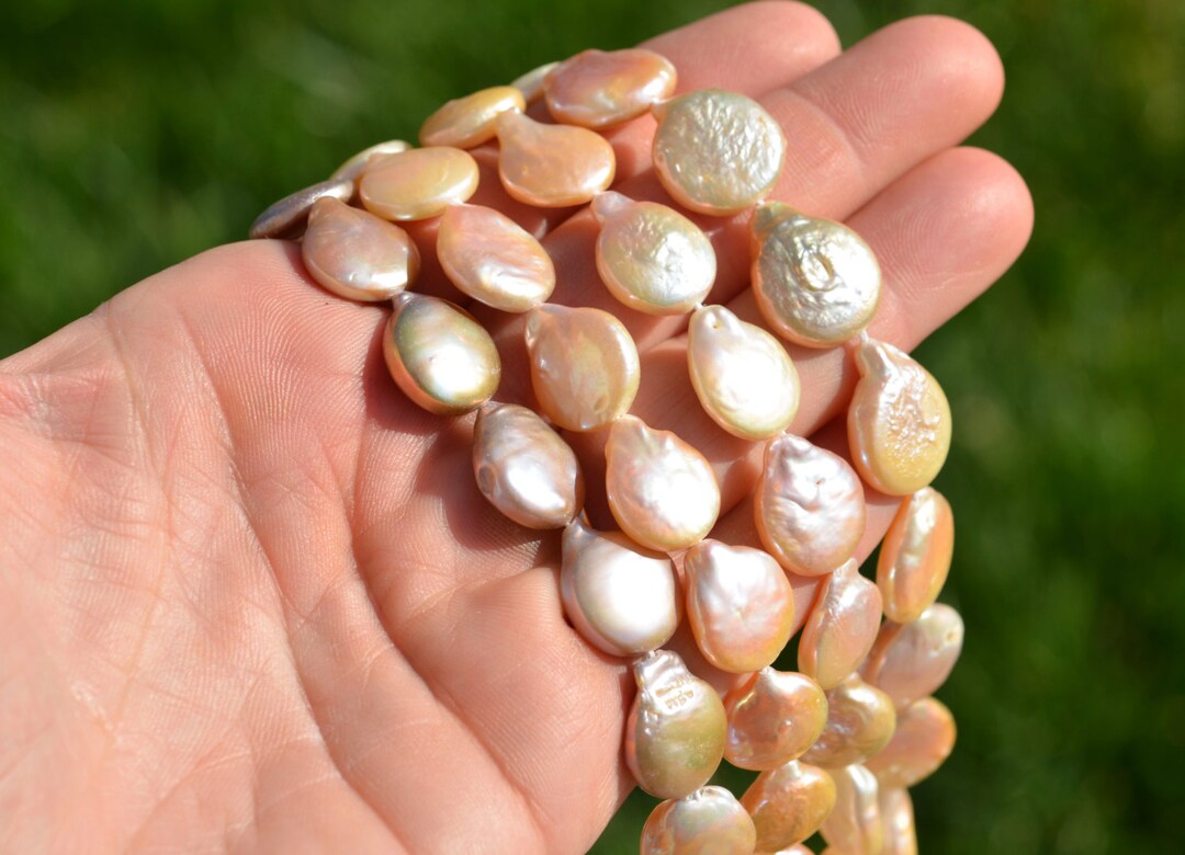 1 Strand Light Pink 13mm Coin Pearls BD888 - Etsy