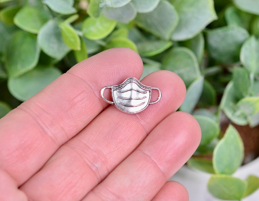 5 Face Mask 3D Silver Tone Charms SC2512 - Etsy