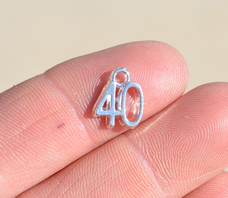 BULK 20 Number 40 Silver Tone Charms SC1275 | Etsy