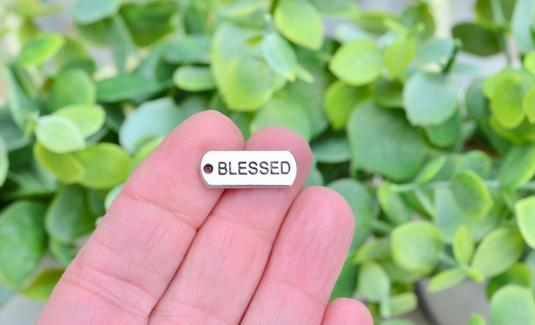 10 BLESSED Silver Tone Charms SC2688 - Etsy