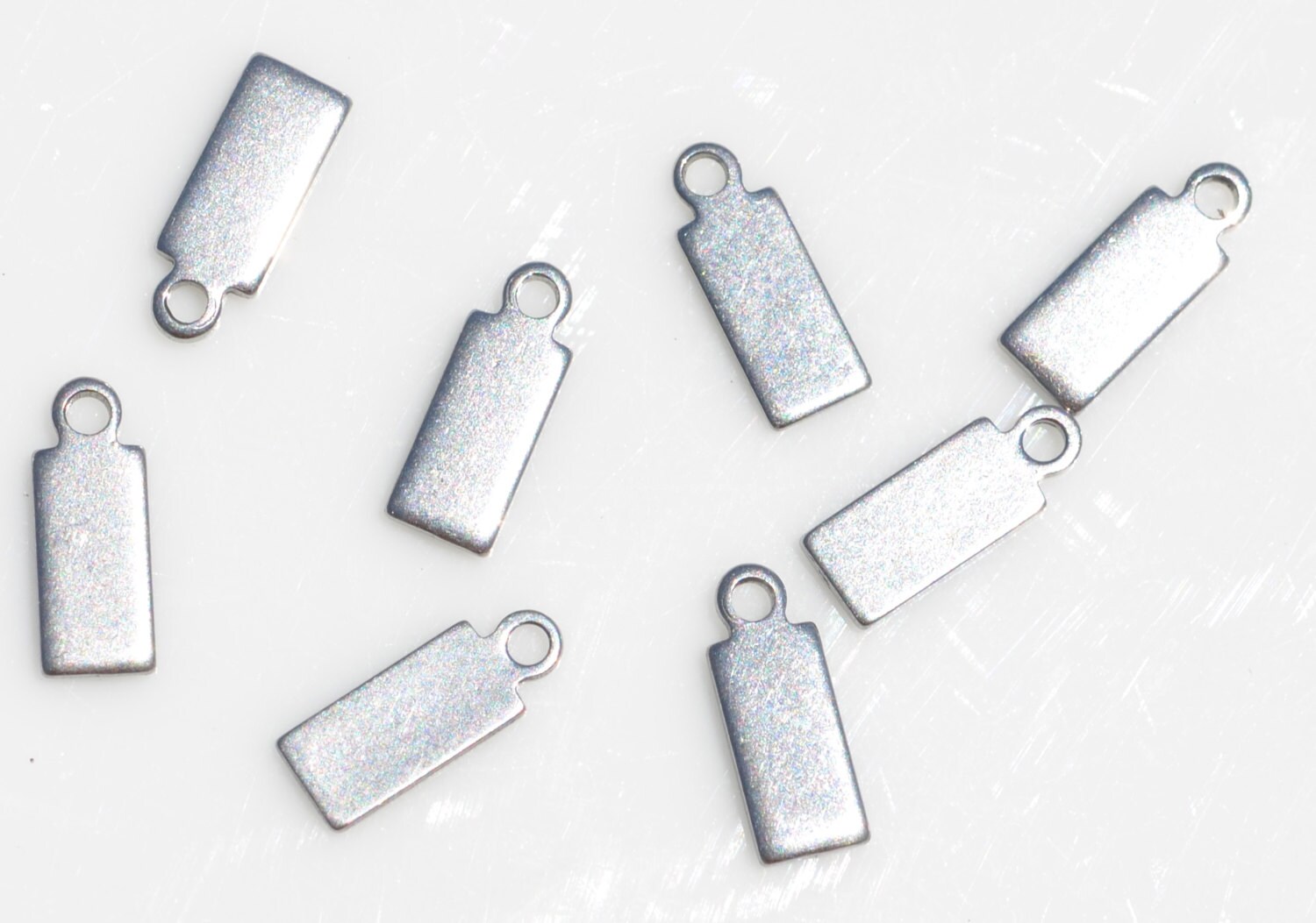 20 Stainless Steel Tiny Rectangle Blank Charms EB67 - Etsy