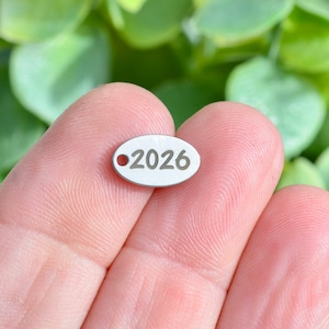 Year 2026, Stainless Steel Custom Laser Engraved Oval Charm CC207 - Etsy