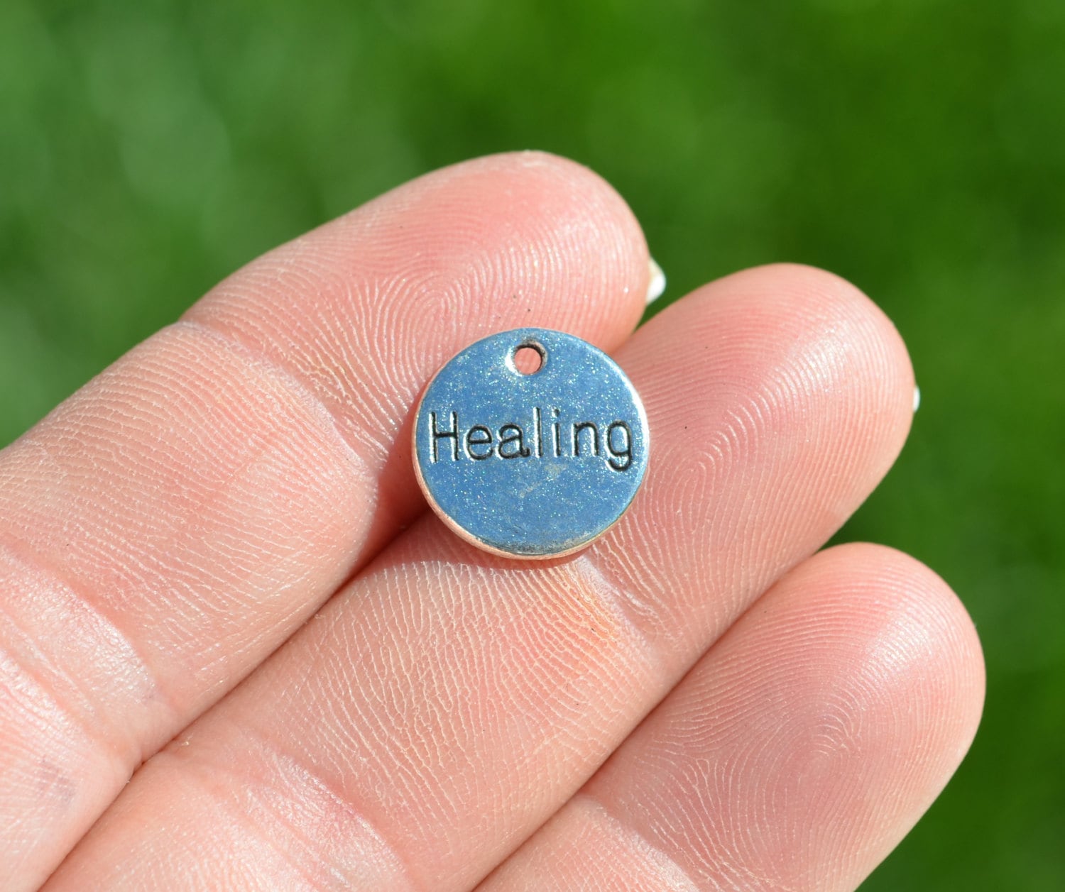 1 Healing Silver Tone Charm SC3649 - Etsy