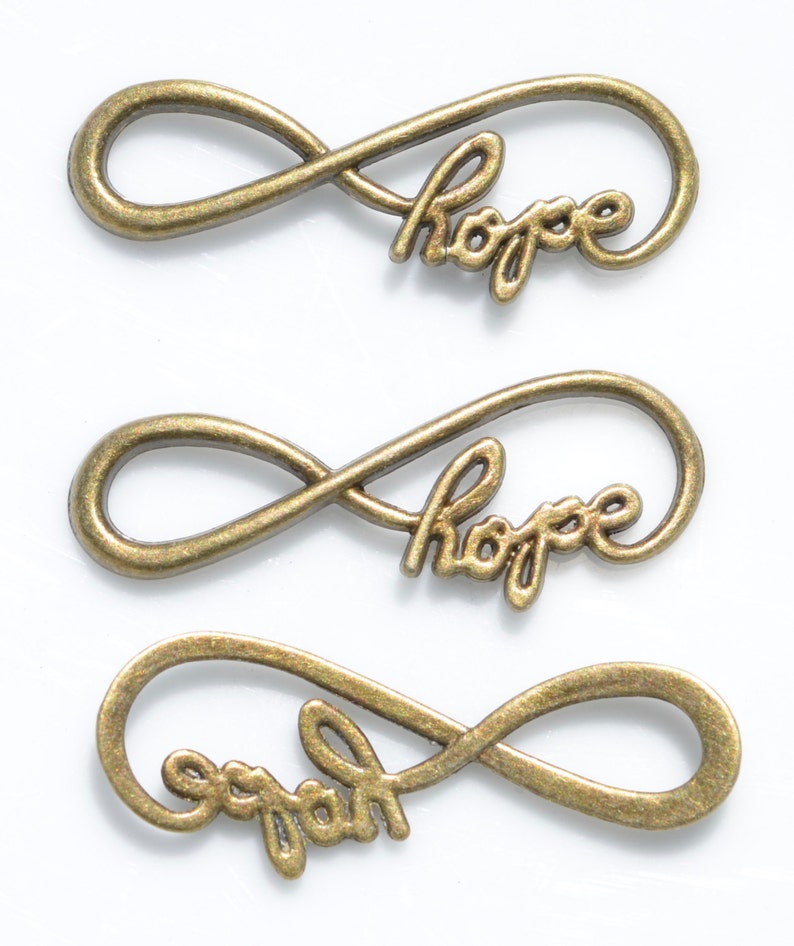 BULK 20 Infinity Hope Bronze Tone Connector Charms BC3576 - Etsy