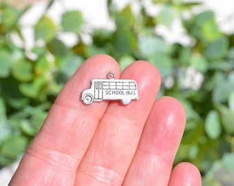 5 Bus Charms Red and White Enamel SC6641 | Etsy