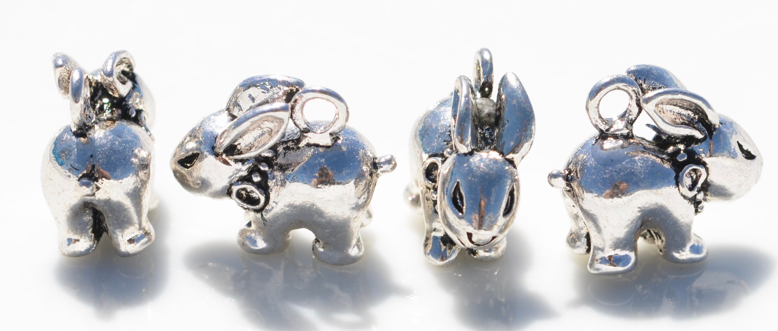 BULK 20 Bunny Rabbit 3D Silver Tone Charms SC2912 - Etsy