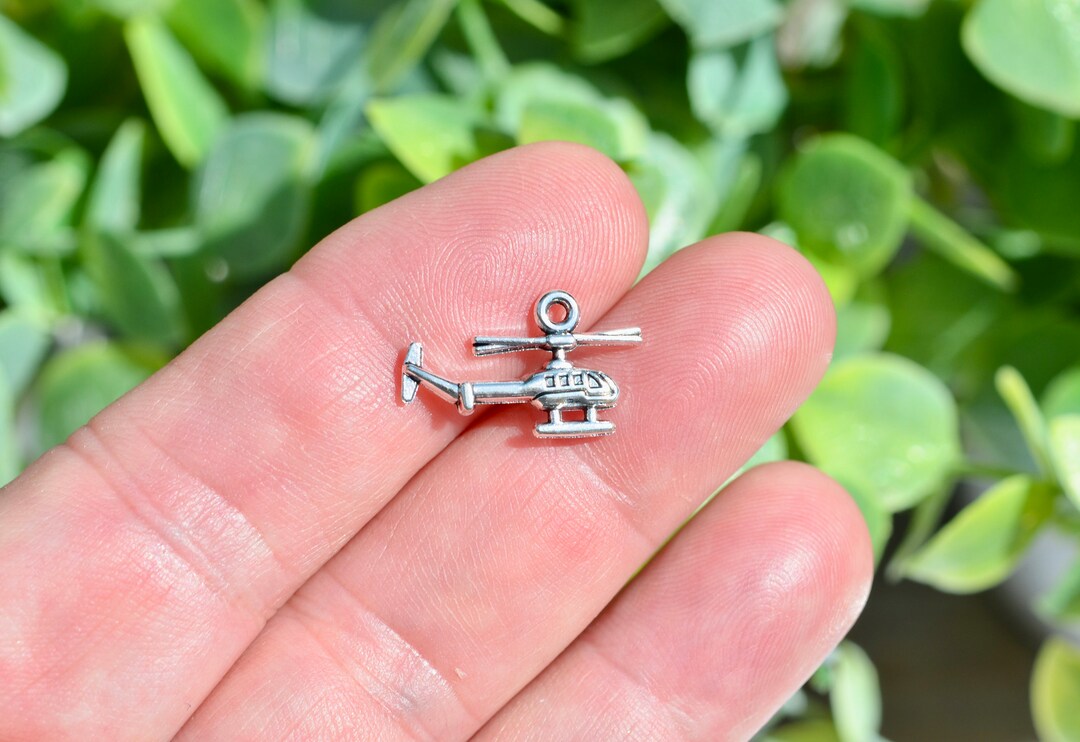 1 Helicopter Silver Tone Charm SC3151 - Etsy