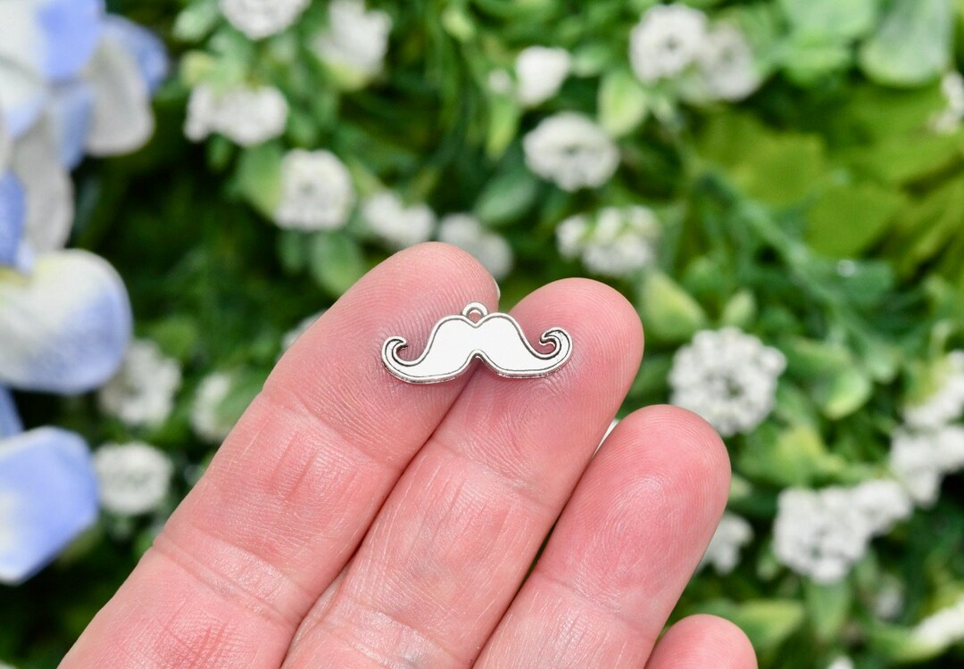 10 Mustache Silver Tone Charms SC3532 - Etsy