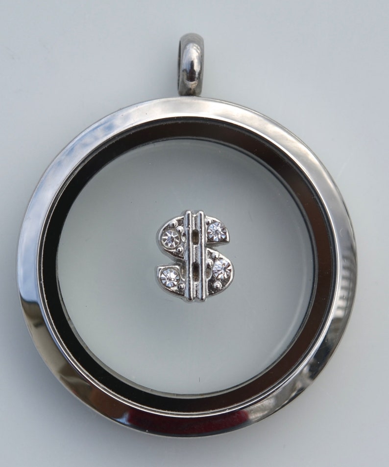 1 Memory Locket Money Dollar Sign Rhinestone Charm FL167 - Etsy