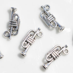 BULK 20 Trumpet Silver Tone Charms SC1923 - Etsy