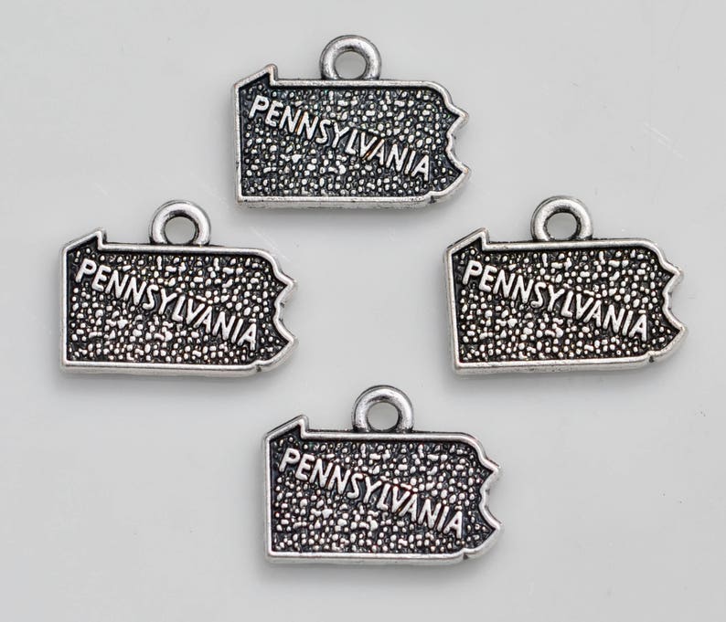 1 State of Pennsylvania Silver Tone Charm SC2723 | Etsy