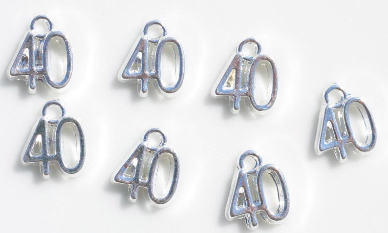 BULK 20 Number 40 Silver Tone Charms SC1275 | Etsy