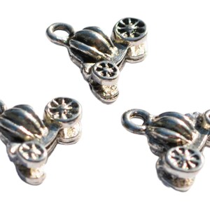 1 Pumpkin Chariot 3D Silver Tone Charm SC6556 - Etsy