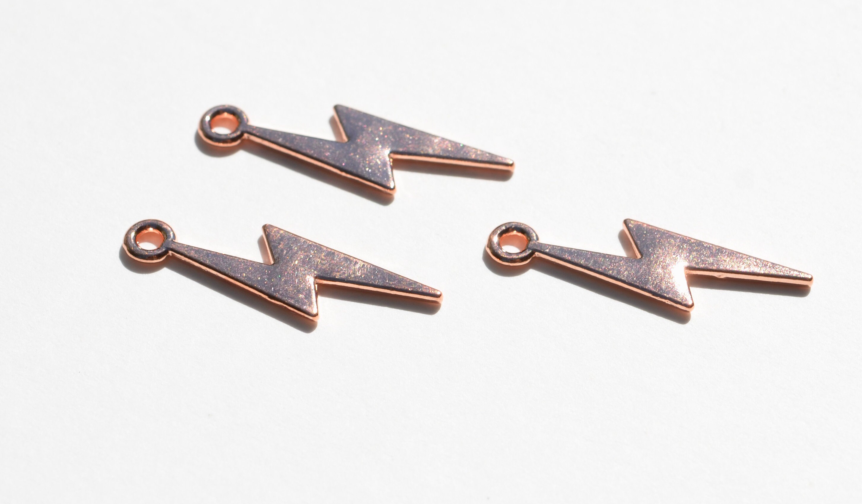 BULK 20 Lightning Bolt Rose Gold Tone Charms GC3362 - Etsy