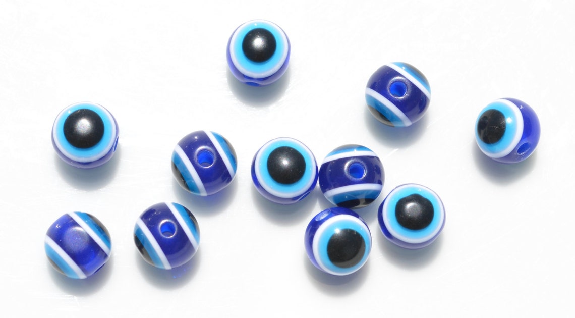 BULK 50 Blue Evil Eye Beads BD930 | Etsy