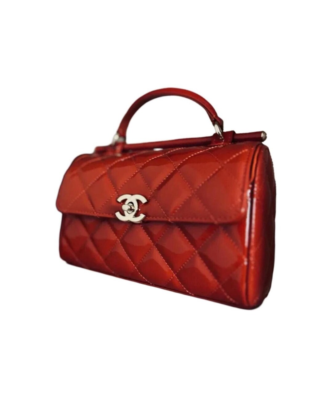 Vintage Chanel Lacquered Red Bag - Etsy Australia