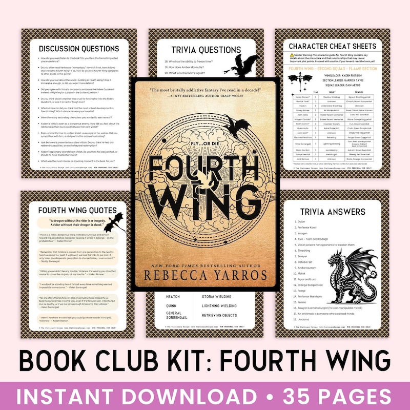 Fourth Wing Book Guide - Etsy
