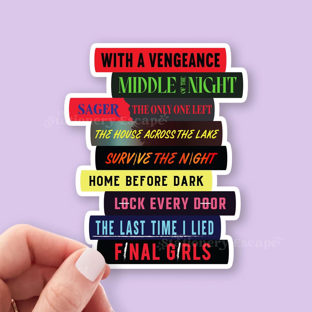 Riley Sager Book Stack Sticker, Bookish Sticker, Thriller Book Sticker ...