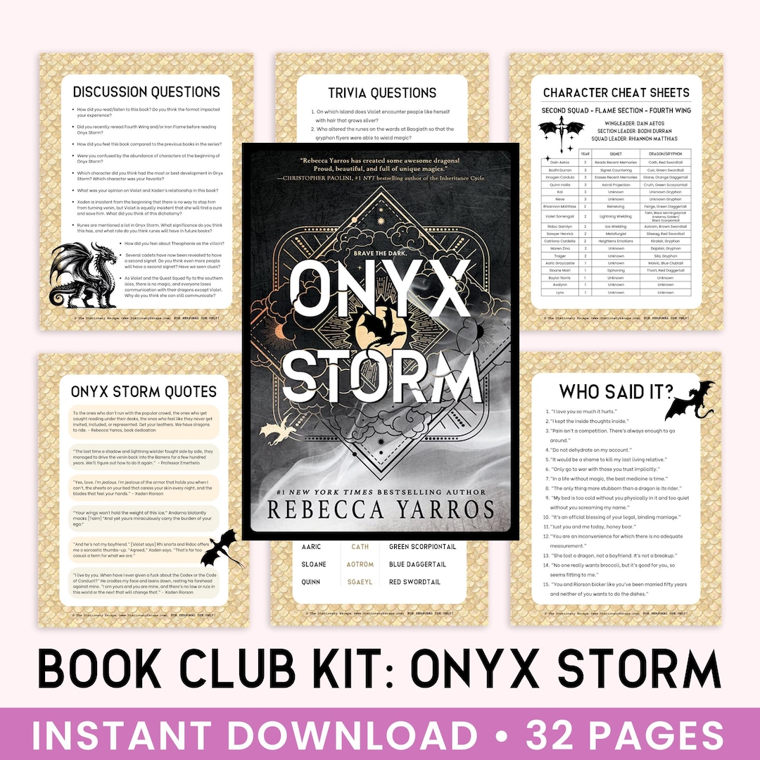 The Ultimate Book Club Kit: Onyx Storm, Book Club Discussion Guide ...