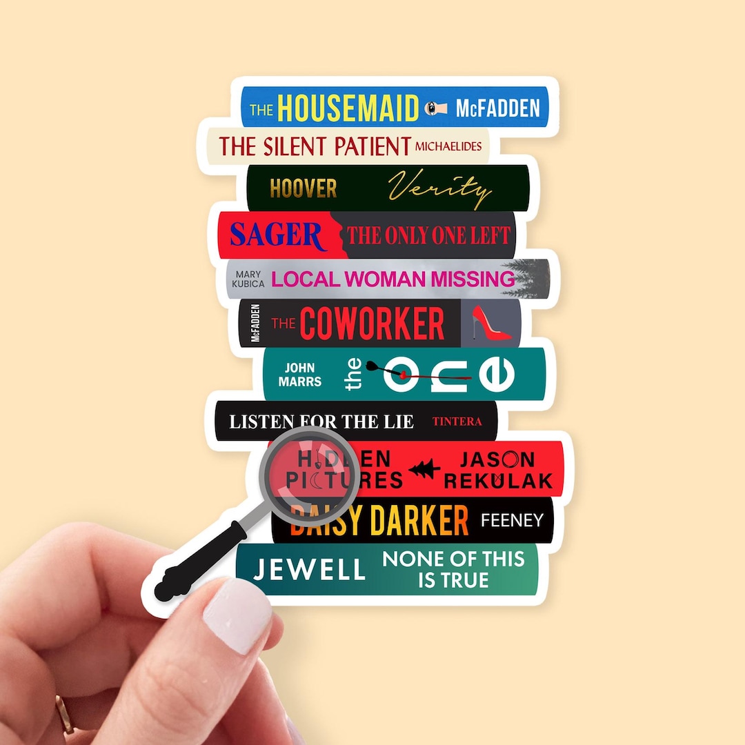 Thriller Book Stack Sticker, Bookish Sticker, Kindle Decal, Gifts for ...