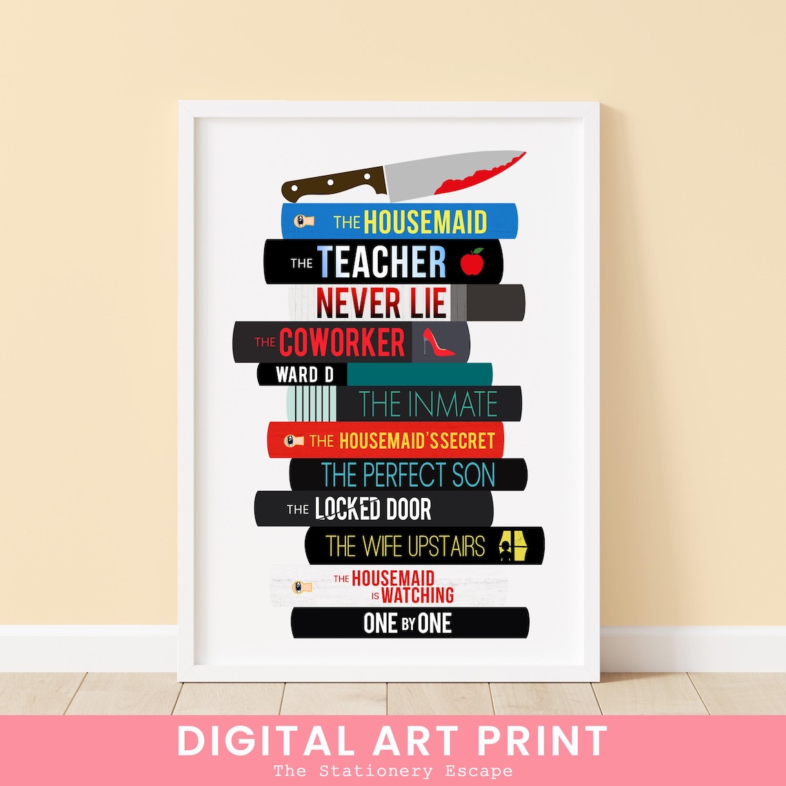 Freida Mcfadden Book Stack Digital Art Print, Bookish Prints, Gifts for ...