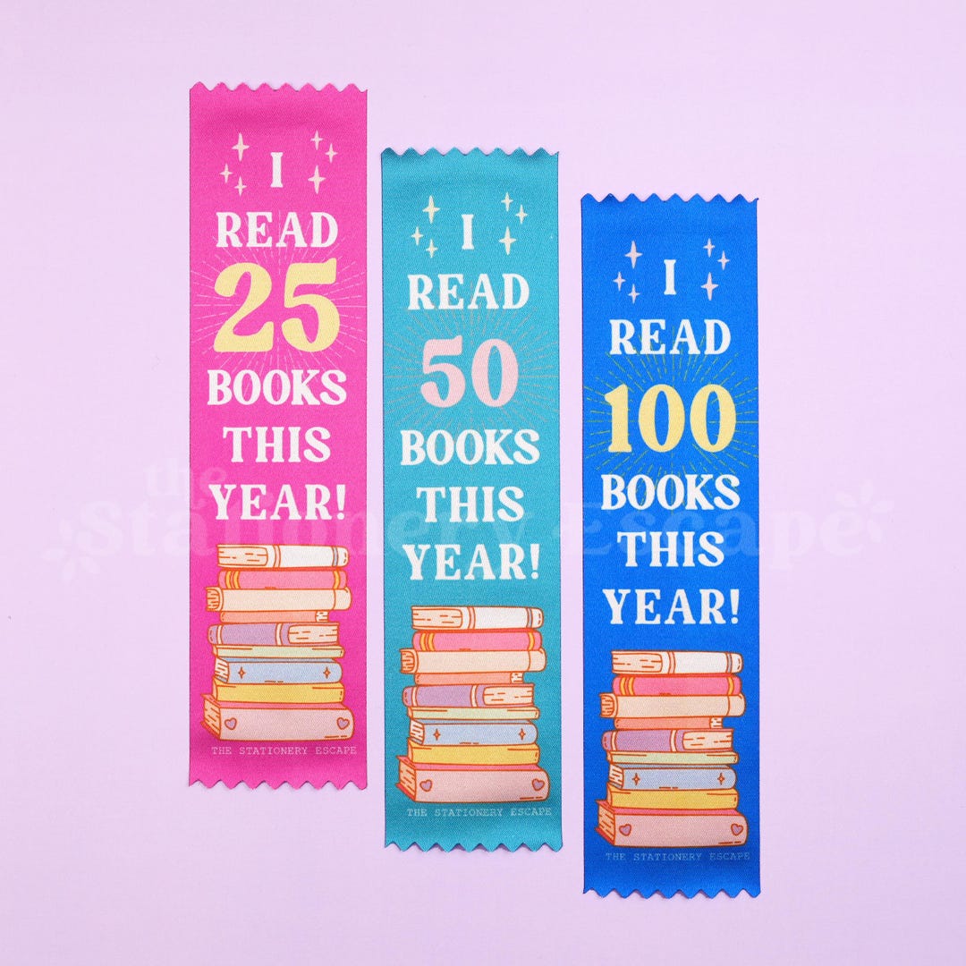 Award Ribbon Bookmark, Reading Reward, I Read 50 Books, Gift Idea for ...