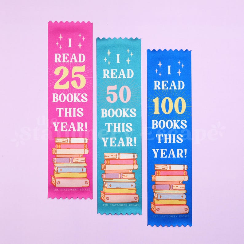 Award Ribbon Bookmark, Reading Reward, I Read 50 Books, Gift Idea for ...