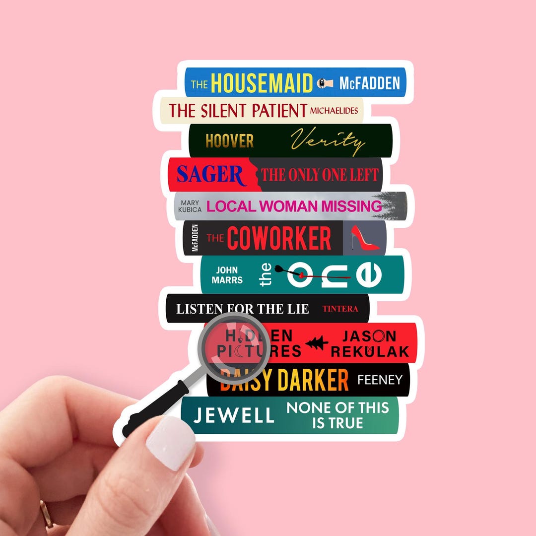 Thriller Book Stack Sticker, Bookish Sticker, Kindle Decal, Gifts for ...