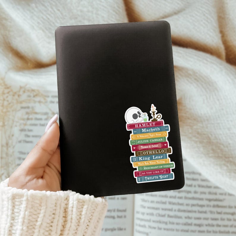 Shakespeare Book Stack Sticker, Bookish Sticker, Kindle Decal, Gifts ...