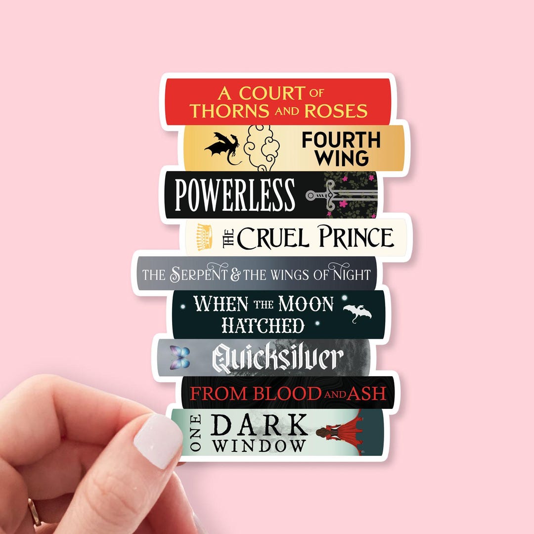 Romantasy Book Stack Sticker, Bookish Sticker, Fantasy Romance, Smut ...