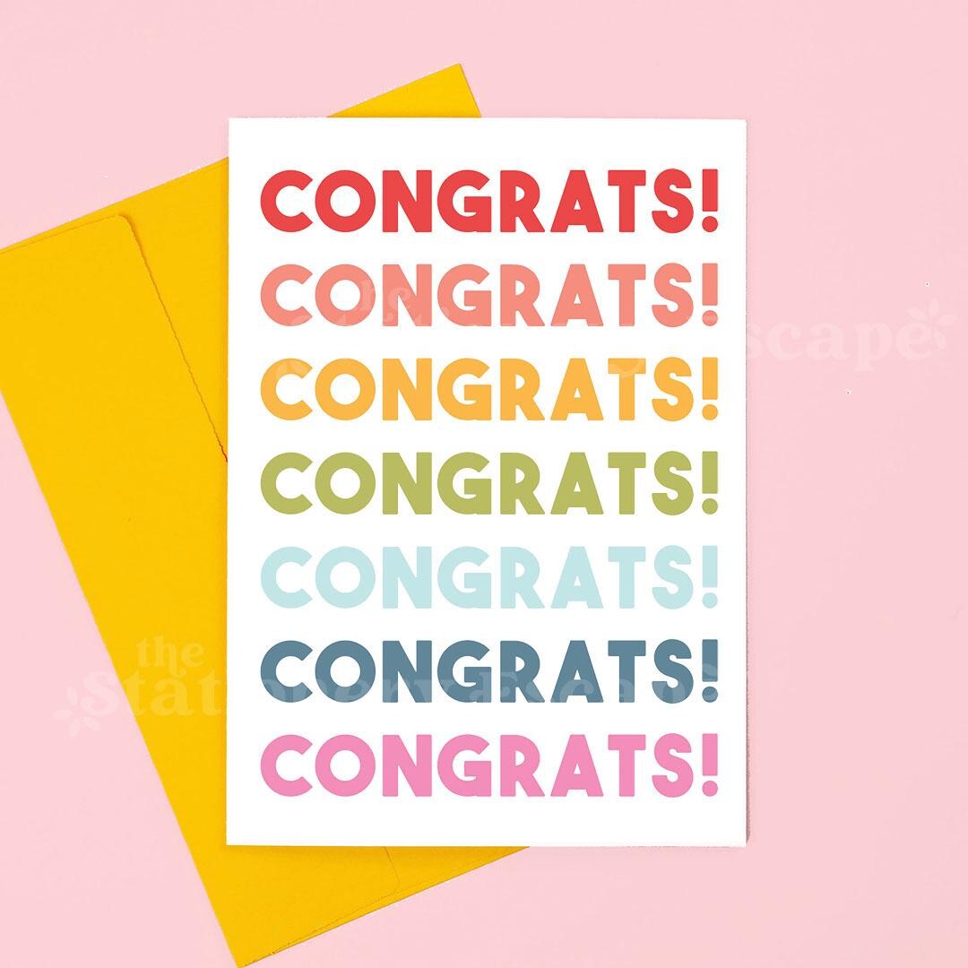 Congratulations Card, Rainbow Congrats, Bold, Cheery, Colorful ...