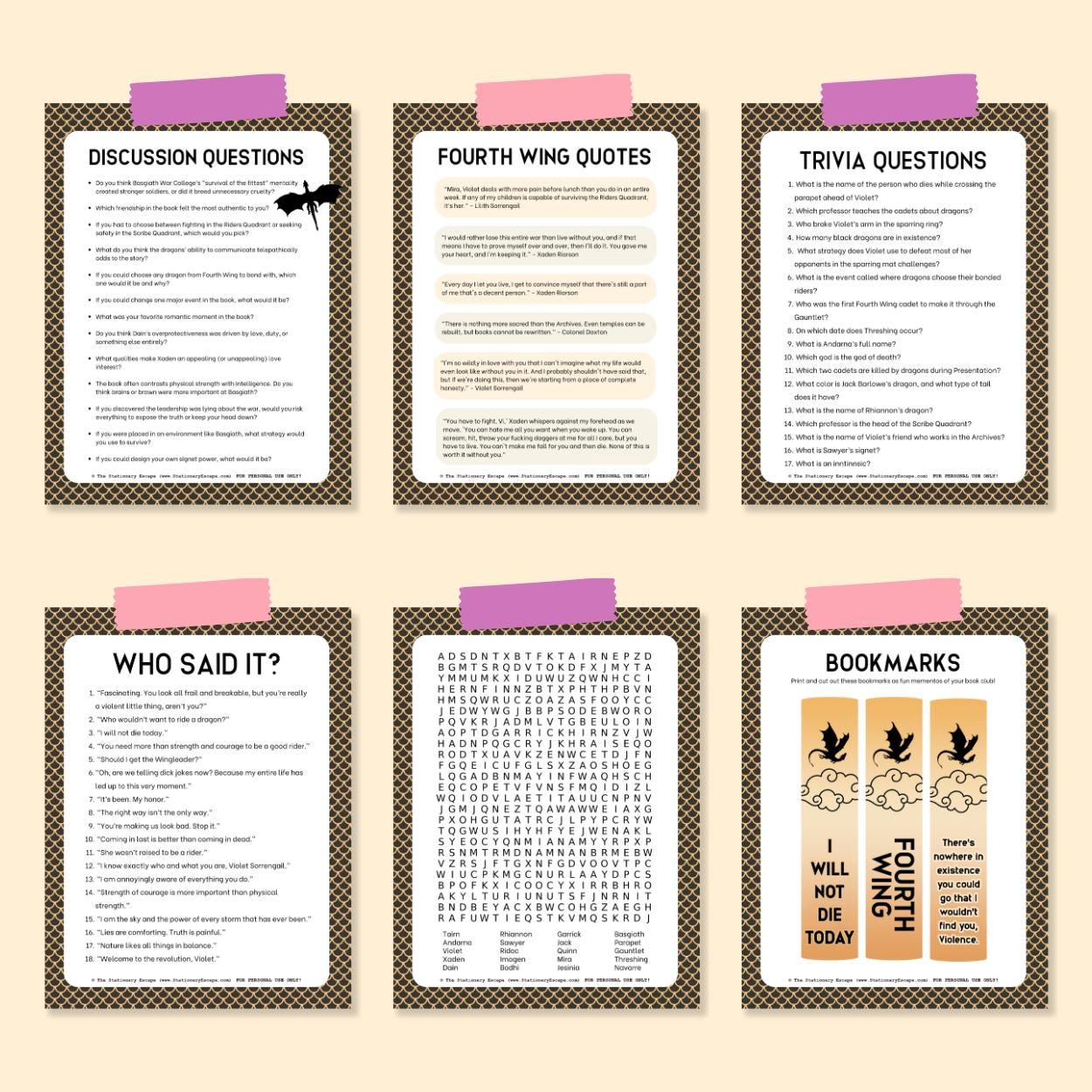 The Ultimate Book Club Kit: Fourth Wing, Book Club Discussion Guide ...
