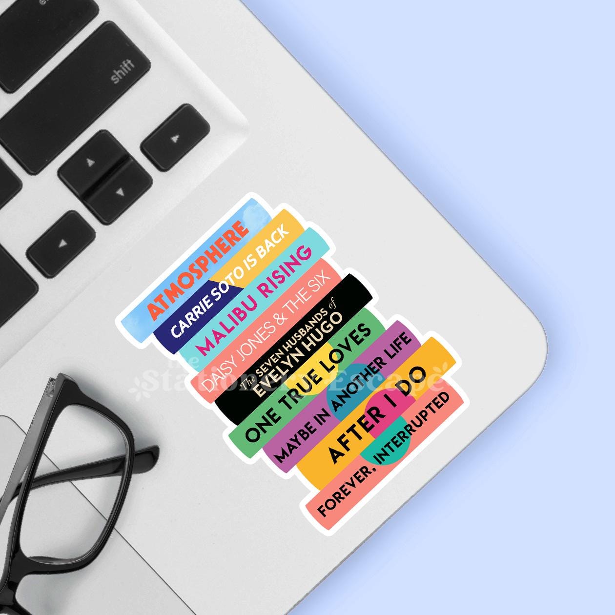 Taylor Jenkins Reid Book Stack Sticker, Bookish Sticker, Kindle Decal ...