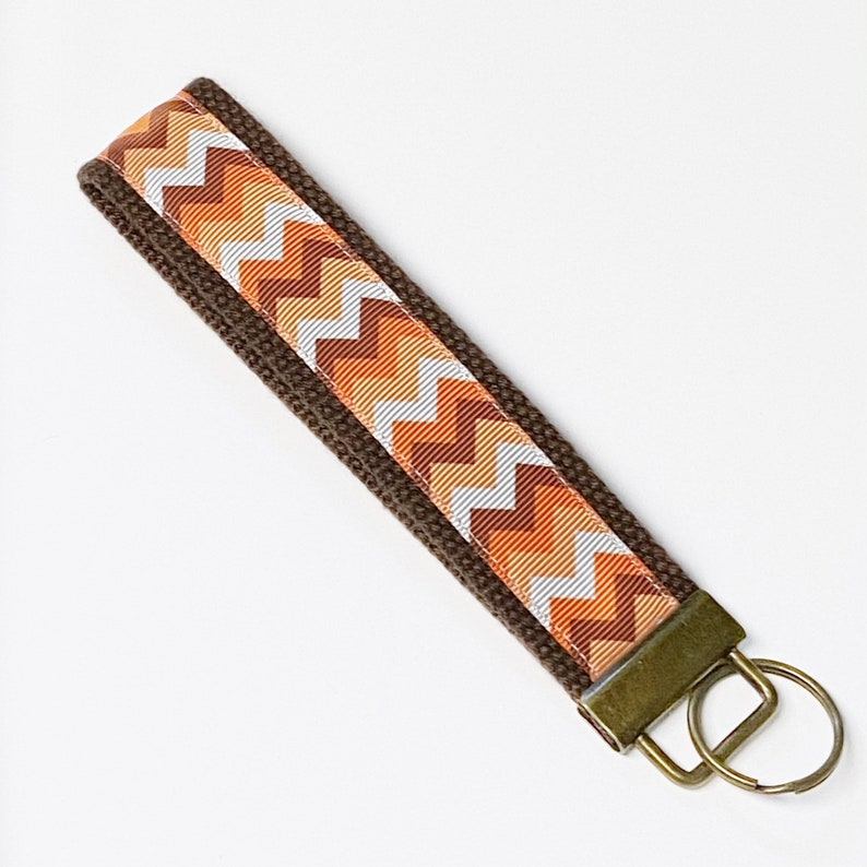 Chevron Keychain Wristlet Autumn Key Fob Wristlet - Etsy