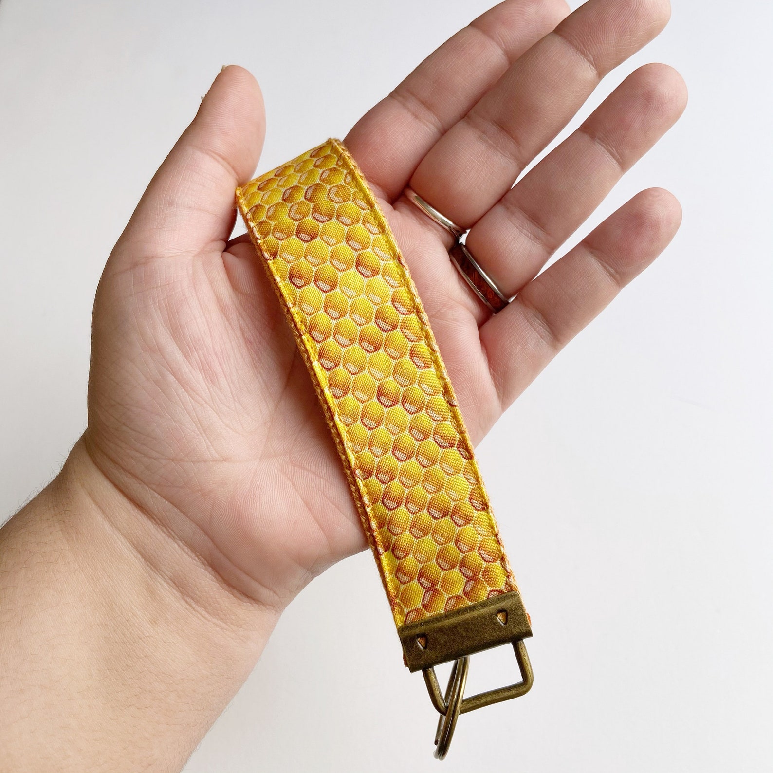 Honeycomb Keychain Wristlet, Honey Key Strap - Etsy