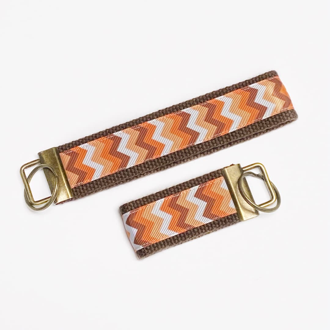 Chevron Keychain Wristlet, Autumn Key Fob Wristlet - Etsy