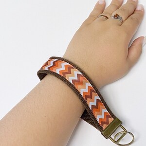 Chevron Keychain Wristlet, Autumn Key Fob Wristlet - Etsy
