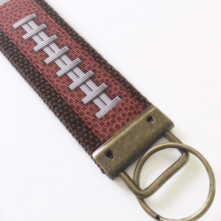 Football keychain wristlet. football key fob wristlet | Etsy