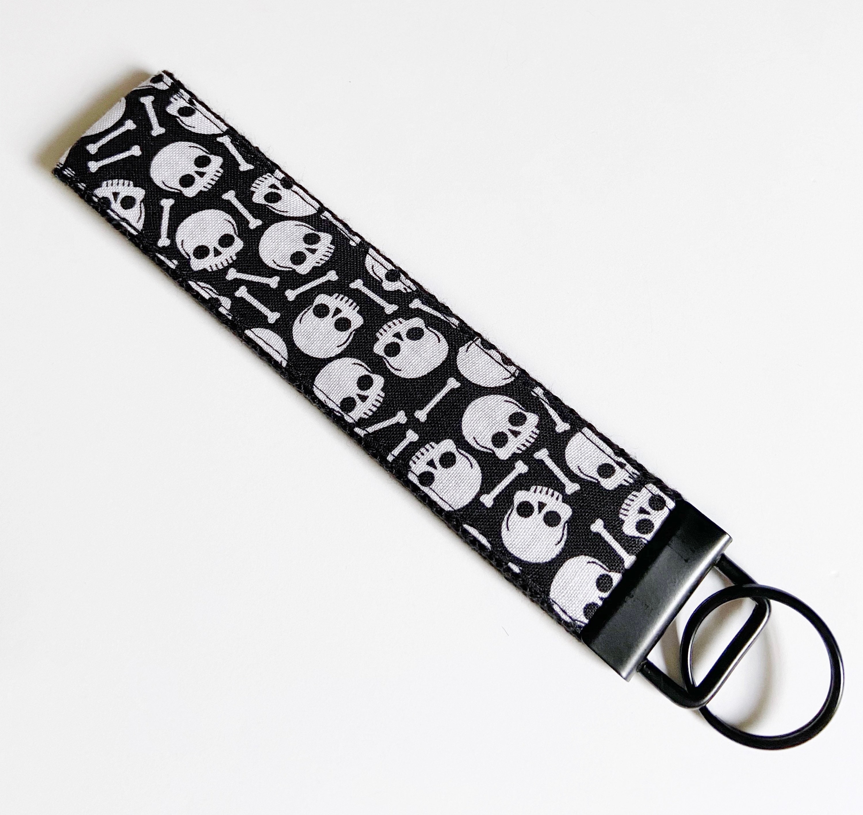 Skull and Bones Keychain Wristlet, Bones Key Fob Wristlet - Etsy
